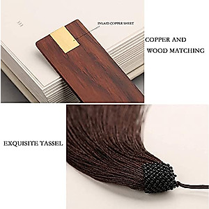 YHDCL Bookmarks Reading Page Markers Tassel, Wood Bookmark Inlaid Copper Bookmarks Handmade Natural Bookmarks with Tassel - Creative Gift for to Send Elders Antique Bookmark Set Page Markers