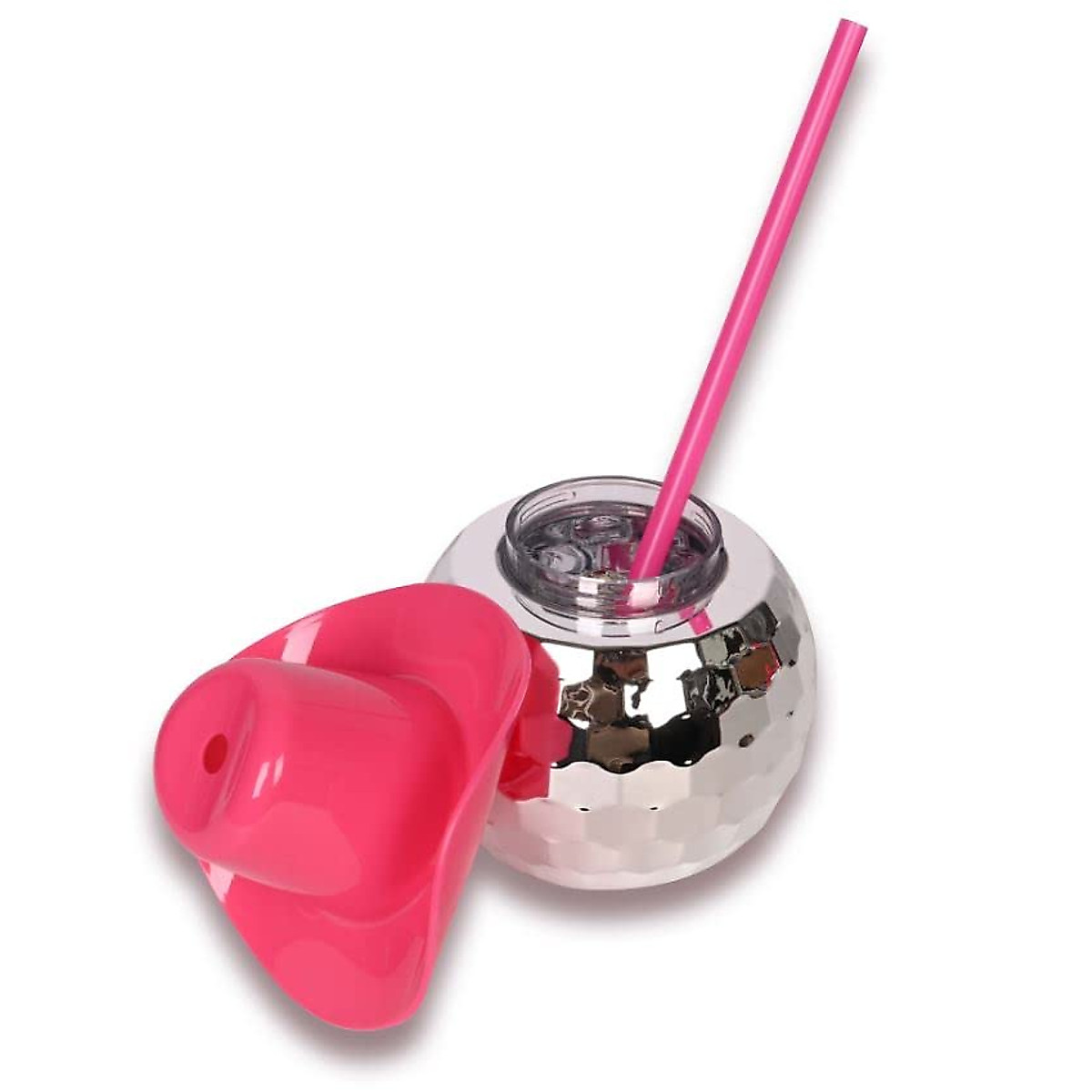 thepinkcow Hot Pink Cowboy Hat Disco Ball Cups, Glitter Shiny Cocktail Tumbler, Space Cowboy Cowgirl Birthday Bachelorette Western Themed Party Decorations Supplies, Rodeo Party Cups, Set of 8