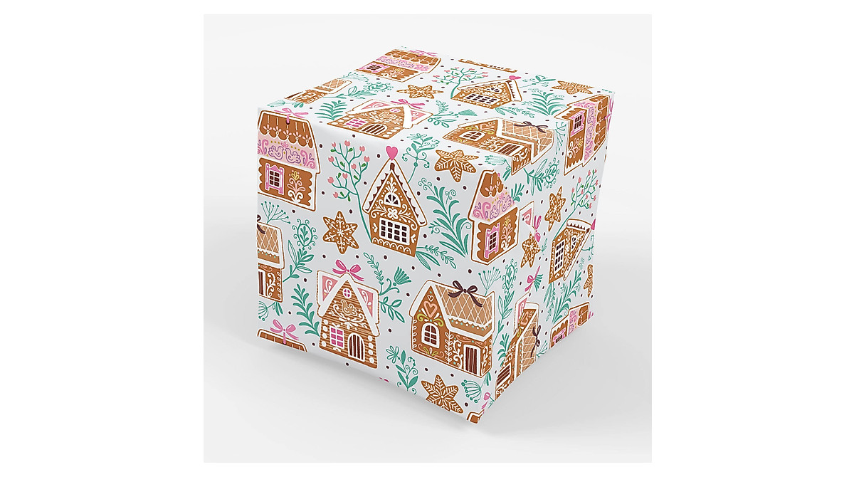 Vibrant Stesha Party Pink Gingerbread House Gift Wrap