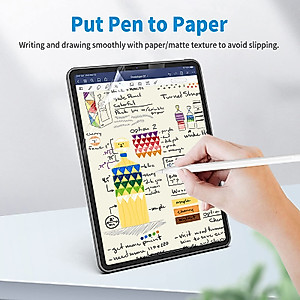 XIRON [2 PACK] Paper Screen Protector Compatible with iPad Pro 12.9 (2022&2021&2020&2018), High Touch Sensitivity No Glare for iPad Pro 12.9 Matte Screen Protector, Compatible with Apple Pencil