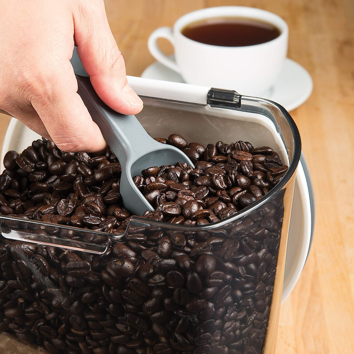 Progressive International PKS-601PIC 4-Quart Large Coffee ProKeeper Storage Container with Dual Scoop, Tinted