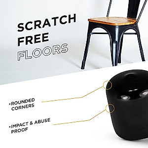 Made in USA Prescott Plastics 3/4" - 0.75" Inch Rubber Hole Plugs Round Black Vinyl End Cap, Flexible Pipe Post Rubber Cover, Glide Protection Furniture (Pack of 4)