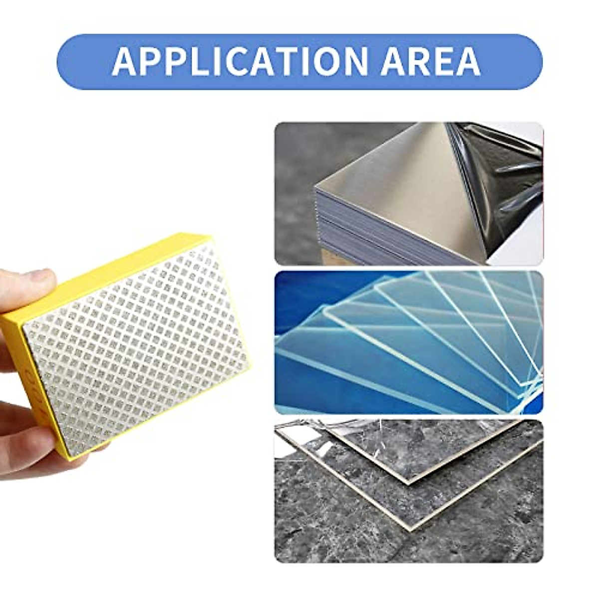 4pcs Angled Sanding Sponge Hand Diamond Sanding Pads for Ceramic Stone Marble Tile Concrete Glass Granite