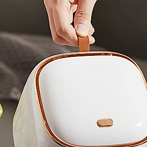 Sheebo Premium Tea Pot Mini Trash Can with Lid Wastebasket 50 Counts Mini Trash Bags for Bathroom Vanity, Desktop, Tabletop or Coffee Table - 2 Liter (Tea Pot - Teal)