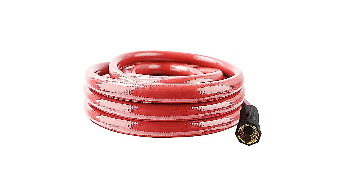 Solution4Patio Homes Garden Hose No Kink 3/4 in. x 25 ft. Red Water ...