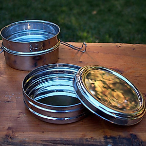 Ecolunchbox Tri Bento 3 Level Stainless Steel Bento Bowl Food Container Lunch Box - Holds 4.5 Cups - Not Leakproof