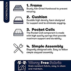 Lifestyle Solutions Convertible Sofa, Ivory