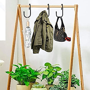 12 Pack Purse Hanger for Closet, Twist Design Bag Hanger Purse Hooks Closet Organizer, Large Closet Rod S Hooks for Hanging Bags, Purses, Handbags, Belts, Hats, Plants, Pots (Black)