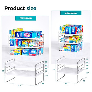 Oylik Expanadable Foil and Plastic Wrap organizer, 3 Tier Stackable Kitchen Cabinet Pantry Storage Shelf, Height Adjustable, Kitchen Organizers and Storage Rack Boxes of Foil Plastic Saran Wrap