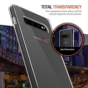 Trianium Clarium Case Designed for Galaxy S10 Case (2019) - Clear TPU Cushion/Hybrid Rigid Back Plate/Reinforced Corner Protection Cover for Samsung Galaxy S 10 Phone (PowerShare Compatible)