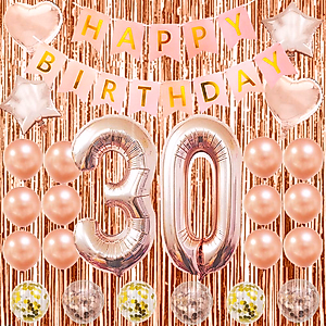 30th Birthday Decorations for Women30 Birthday Decorations for Her 30 Balloon Numbers 30th Birthday Party Decorations