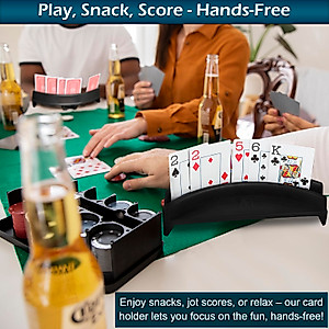 Home-X Playing Card Holder – 2 Pcs Portable Hands-Free Design Card Holders for Playing Cards - Playing Card Holders for Adults and Kids for Poker Parties, Family Game Nights (Cards not Included)