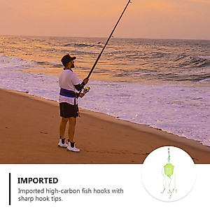 BESPORTBLE 4pcs Fishing Lure Hook Luminous Carp Fishing Cage Basket Outdoor Fishing Feeder Hook Trap Fishing Bait Cage Tackle Supplies