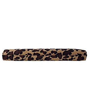 JNB Top Handle Faux Fur Leopard Clutch, Beige