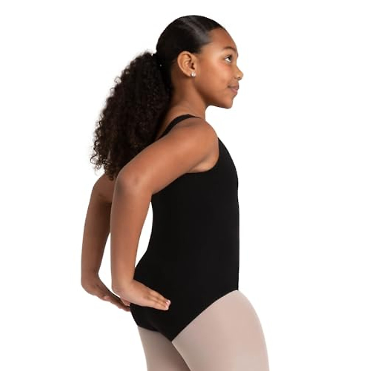 Capezio girls Classic High-neck Tank athletic leotards, Black, L