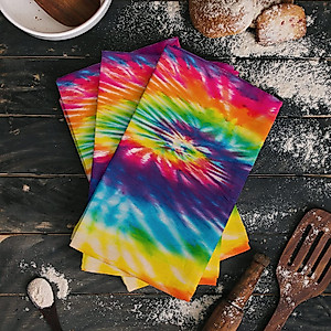 Zadaling Cotton Kitchen Towels Artwork Rainbow Florals Kitchen Dish Cloths, Ultra Soft Absorbent Quick Drying Dish Towels, Tea Towels/Bar Towels/Hand Towels for Bathroom 2 Pack