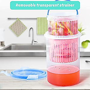 Pickle Storage Container, Plastic Pickle Jar With Strainer Insert, Transparent Pickle Container Tongs, Leaks-Proof and Lock It Lid, for Airtight Food Storage Cucumbers, Jalapenos, Pickles(1Pack)