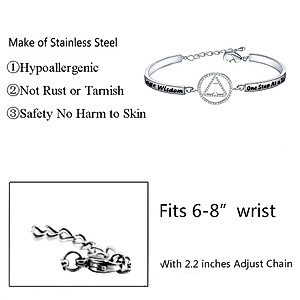 BNQL Serenity Prayer AA Recovery Bracelet AA Anniversary Bracelet God Serenity Courage Wisdom Bracelet 1 Year 2 Year 3 Year Serenity Prayer AA Sobriety Gifts (AA 1yearS)