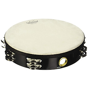 Remo TA-5210-70 Fiberskyn Tambourine - Quadura Black, 10"