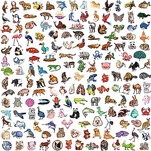 400Pcs Waterproof Animal Stickers for Water Bottle Laptop, Cat Dog Tropical Rainforest Animals Vinyl Sticker for Kids Teens Adults