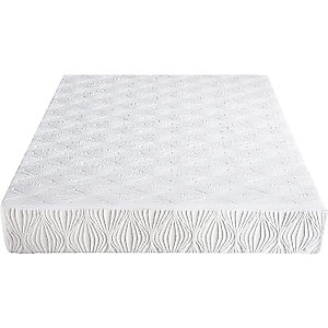 AC Pacific VISCOGEL Gel Infused Polyester Memory Foam Mattress Made in USA, Queen, White