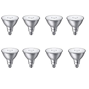 Philips LED Indoor/Outdoor Classic Glass Non-Dimmable PAR38 40-Degree Flood Light Bulb: 900-Lumen, 3000-Kelvin, 11-Watt (90-Watt Equivalent), E26 Base, Bright White, 8-Pack