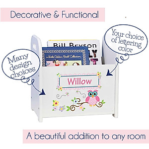 My Bambino Personalized Boho Rainbow Book Caddy Childrens Book Storage Bin