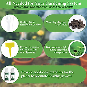 Hydroponics Supply Seed Pods Kit for Growing System, Seed Starter Pods for Indoor Garden, 50pcs Grow Sponges for AeroGarden, 15 Baskets, A&B Hydroponic Nutrients, Work with Idoo and Other Hydroponics