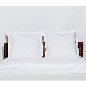 European Square Pillow Shams Set of 2 White 600 Thread Count 100% Egyptian Cotton Pack of 2 Euro 26X26 White Pillow Shams Cushion Cover, Cases Decorative Pillow Covers (White,European 26 x 26)