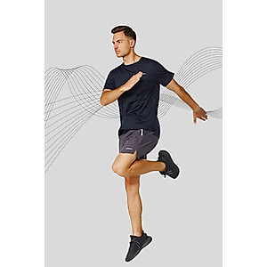 GRAMVAL Men's Crew T-Shirt,Light Weight Dry-Fit Moisture Wicking Active Athletic Performance Dark Navy