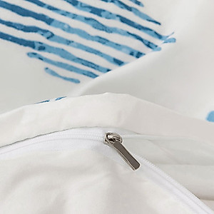 Kids Duvet Cover Twin, 3 Pieces Soft Lightweight Microfiber Duvet Cover Set, Blue Abstract Fish Bedding Comforter Cover Set with Zipper Ties, 1 Duvet Cover and 2 Pillowcases, No Comforter