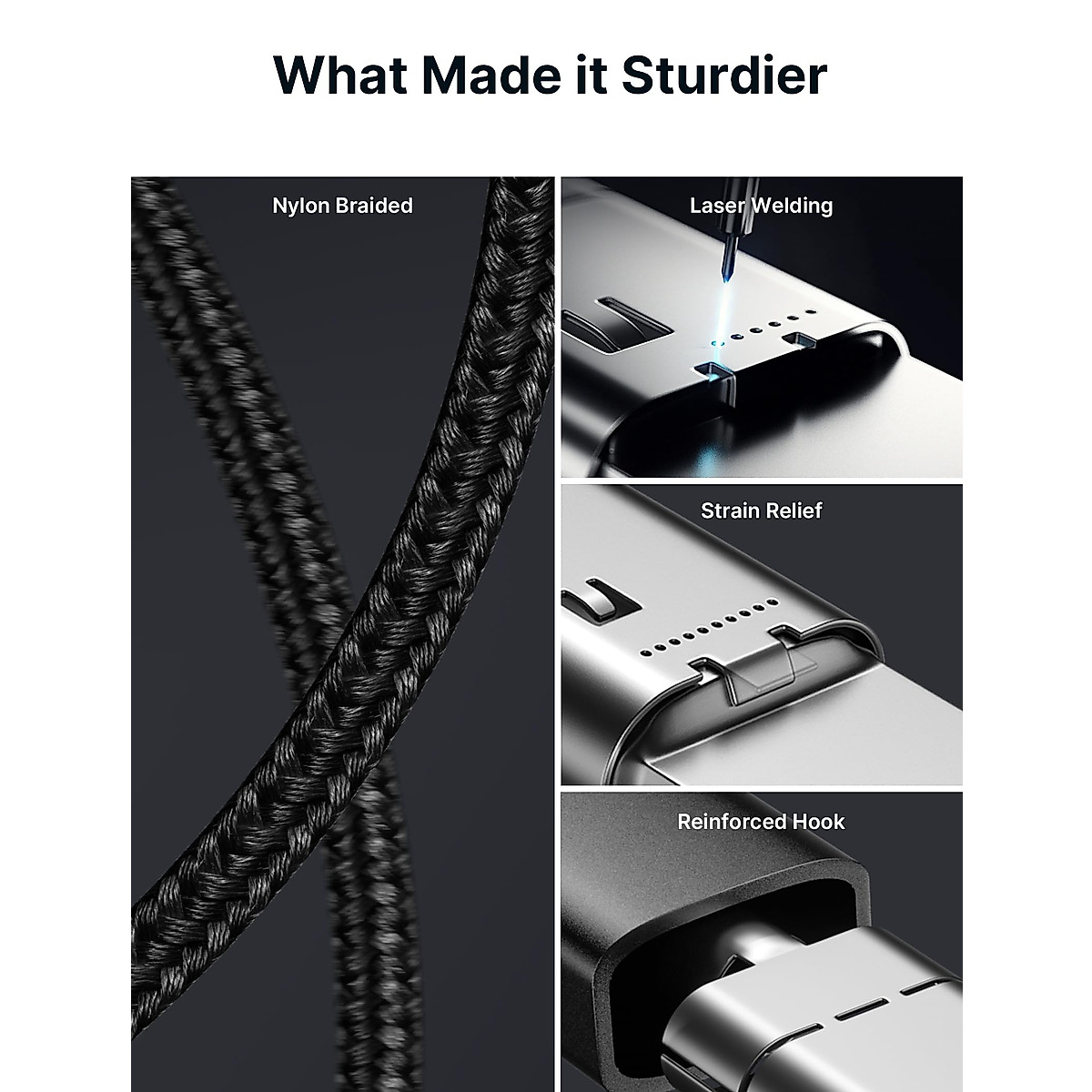 JSAUX 100W USB C to USB C Cable [2-Pack 6.6FT], Type C Fast Charging Cable Compatible with iPhone 15/15 Plus/15 Pro Max, Samsung S24/S24+/S24 Ultra/S23+/S23 Ultra, MacBook, iPad Pro Air, Pixel-Black