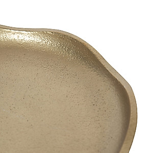 Kate and Laurel Alessia Modern Decorative Metal Drink Table, 8 x 8 x 22, Gold, Stunning Cast Aluminum Pedestal Plant Stand with Rough Texture and Deckled Edge