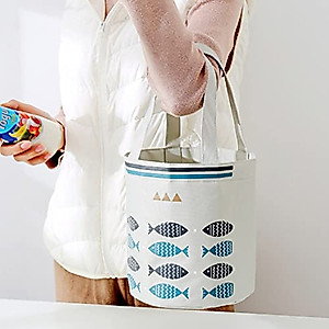 Cabilock 2pcs Lunch Tote Bag Oxford Portable Bento Bags Round Travel Insulated Lunch Cooler Bag Aluminum Foil Lunchbox Container for Picnic Camping School Office