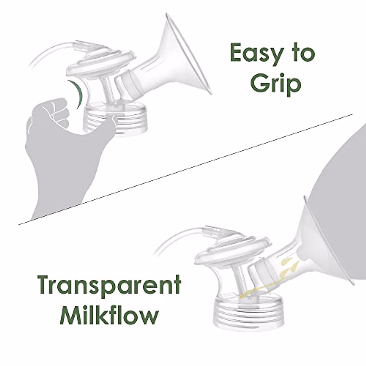 Maymom Pump Parts Compatible with Lansinoh Breastpump,Flange, Wide-Mouth Connector,Valve, Tubing and Backflow Protector, Not Original Lansinoh Accessories. (Flange 19mm)