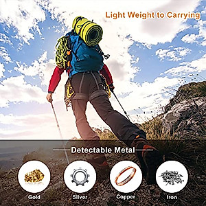 Metal Detector Pinpointer, Professional Waterproof Handheld Pin Pointer Wand, Search Treasure Pinpointing Finder Probe with 9V Battery and LED for Adults, Kids - Orange