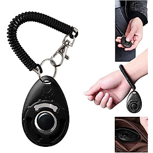 Black Clicker Easy to Use with Button Dog Training Accessories Agility Equipment,Training and Behavior Aids,Dogs