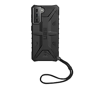 UAG Samsung Galaxy S21 5G Case [6.2-inch screen], Pathfinder Black + Paracord Lanyard Adjustable Wrist Strap, Black