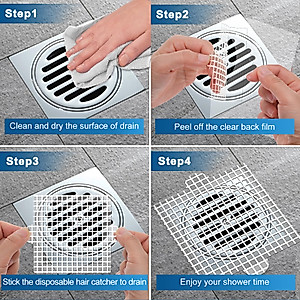 Disposable Shower Drain Hair Catcher, 4.1 Inch Shower Drain Cover Mesh Stickers, 25 Pack