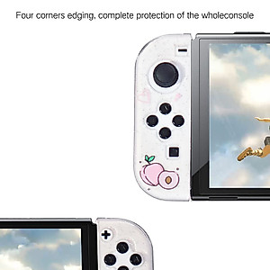 PERFECTSIGHT Glitter Protective Case for Nintendo Switch OLED Kirby Fans, Cute Bling Clear Soft TPU Slim Cover, Dockable Case for NS Console and Joy-Con Controller - Shock-Absorption Anti-Scratch