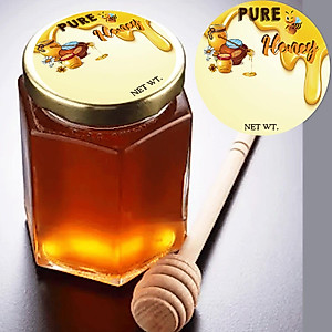 1.5 inch Honey Bottle Label Homemade Honey Net Weight Labels for Small Business Canning Jars and Lids 500pcs Per Roll
