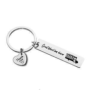 Appreciation Gift Keychain School Bus Driver Keyring for Best Friend Brother Thank You Gift for Husband Retirement Gift End of The School Year Gift Birthday Gift Back to School Gift Christmas Jewelry