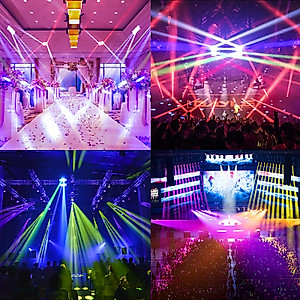 ZKYMZL Spider Moving Head Light LEDs Beam DJ Lights RGBW Sound Activated and DMX512 Control for Party Pub Disco Show Wedding Event Stage Lighting.