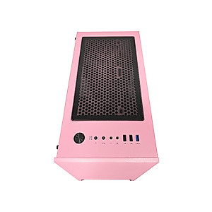 Apevia Matrix-PK Mid Tower Gaming Case with 1 x Tempered Glass Panel, Top USB3.0/USB2.0/Audio Ports, 4 x RGB Fans, Pink Frame