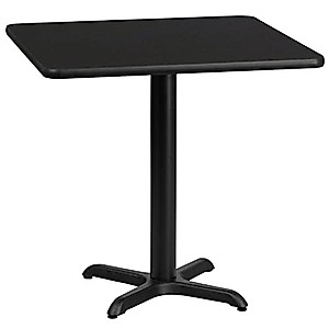 Flash Furniture 30'' Square Black Laminate Table Top with 22'' x 22'' Table Height Base