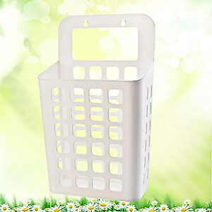 Zerodeko Plastic Hanging Shower Caddy Kitchen Bathroom Storage Basket Laundry Basket Clothes Hanging Organizer Hanging Cups Holder for Kitchen Bathroom Cabinet Toilet White