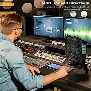 Asmuse Gaming PC USB Microphone, Podcast Condenser Mic with Boom Arm, Pop Filter, Mute Button for Streaming,Online Chat, RGB Computer Mic for PS4/5 PC Gamer YouTube