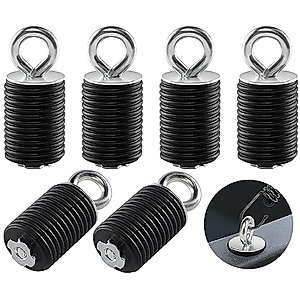 DAYDOOR ATV Anchors, General Tie Down Anchor, UTV Lock and Ride 2" Bed Anchor Compatible with Polaris Ranger 1000 XP 900 XP 800 700 500 570 with 1-7/16" Hole (6 Pcs,Black)