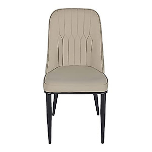 GIA Nifty Armless Upholstered Side Dining Chair with Vegan Leather, Light Gray,Qty of 1