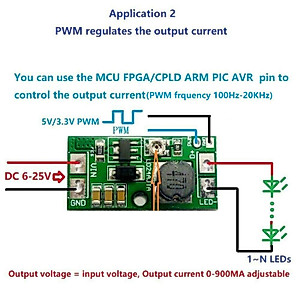 Jeanoko LD24AJTA PWM LED Driver High Power 6-25V 900mA Stable LED PWM Controller LED Constant Current Converter for LEDs